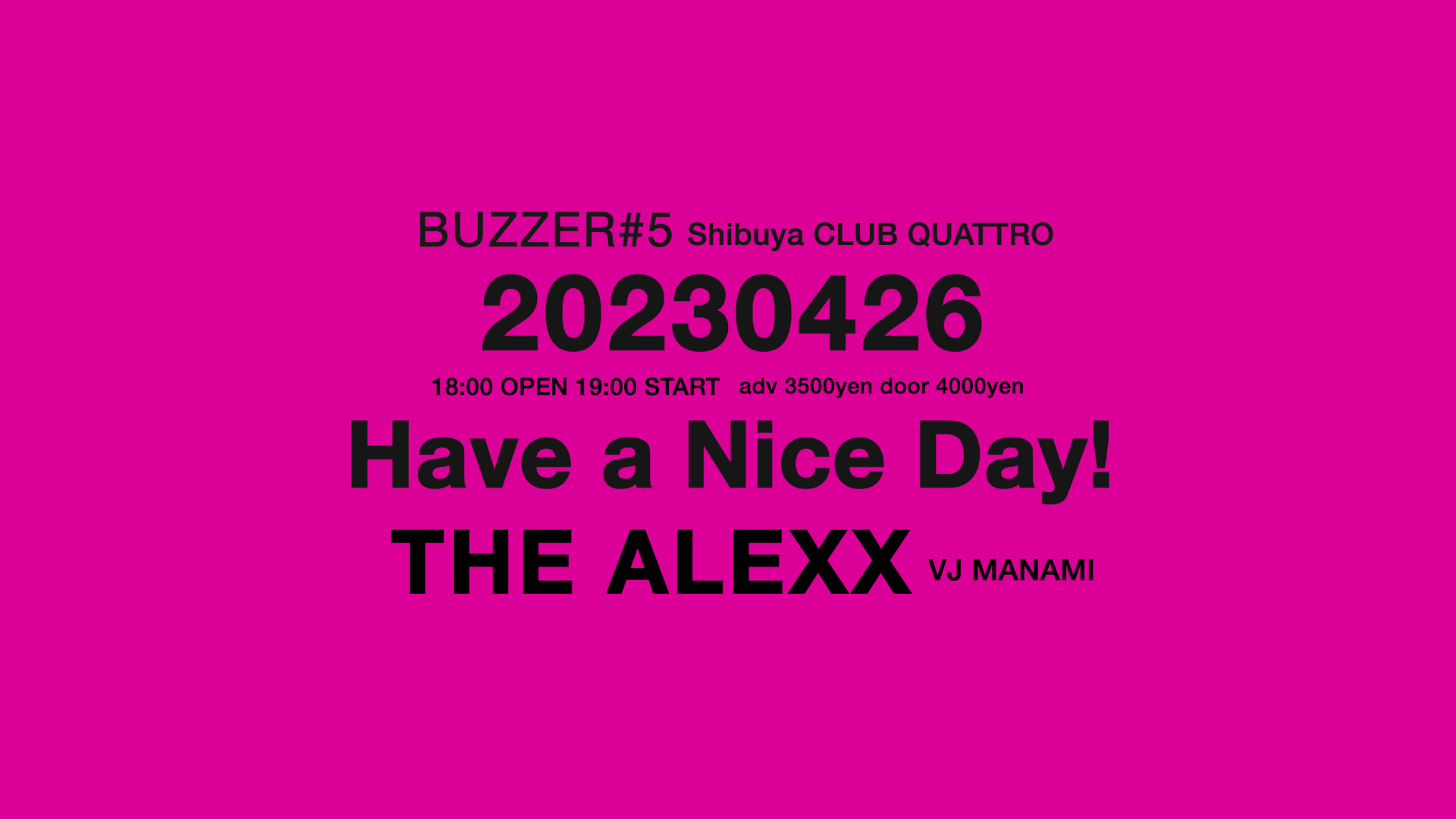 THE ALEXX 自主イベント【BUZZER #5】開催! - GAN-BAN/岩盤｜フジロック・オフィシャルショップ